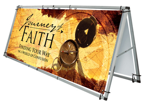 SermonView - Large A-Frame Outdoor Banner Stand